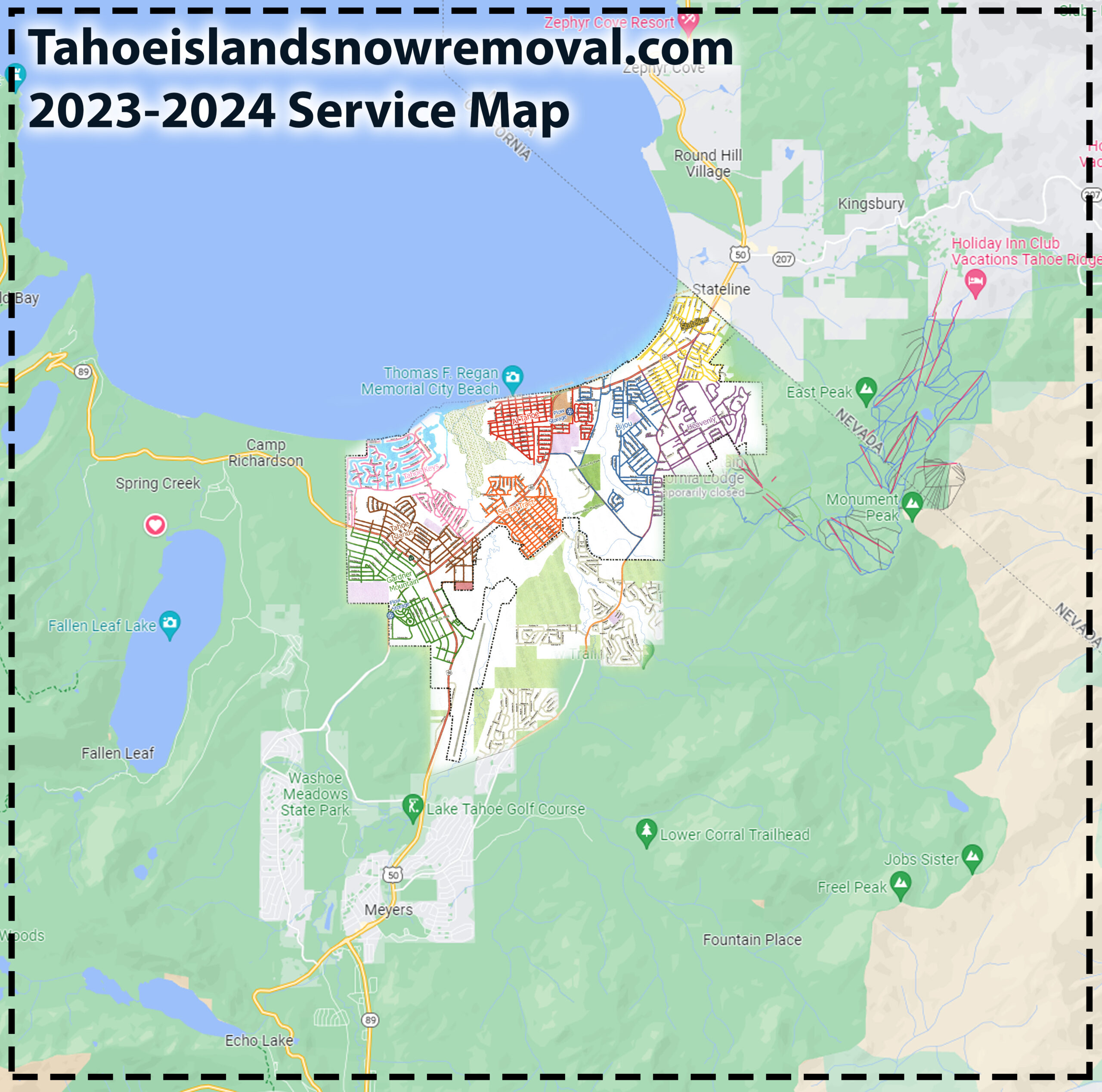 2023-2024 Service Map - Tahoe Island Snow Removal
